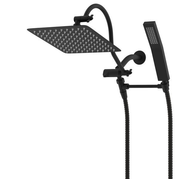 Hibbent All Metal 10 Inch High Pressure Rainfall Shower Head Handheld Combo With Handheld